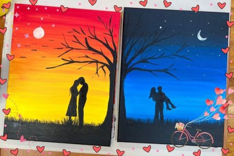 Creative Couple’s Painting Idea for Valentine's Day - Happy Hands ...