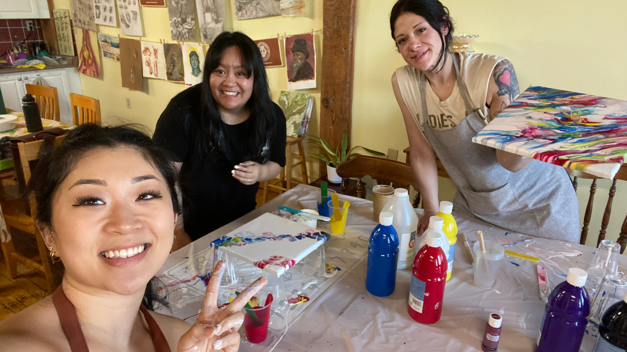 The Benefits of Flow Painting - Happy Hands Pottery & Art Studio Brampton