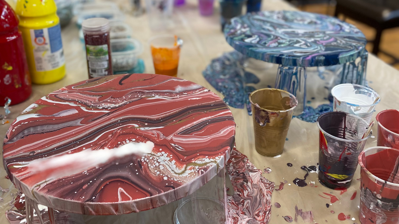 The Benefits of Flow Painting - Happy Hands Pottery & Art Studio Brampton